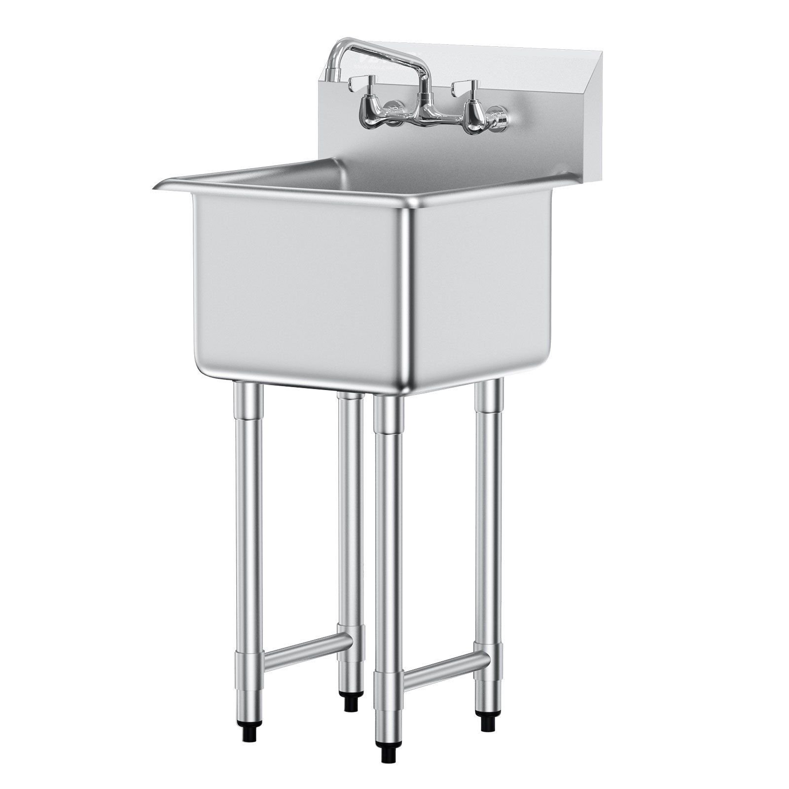 VEVOR Stainless Steel Prep & Utility Sink, 1 Compartment Free Standing ...